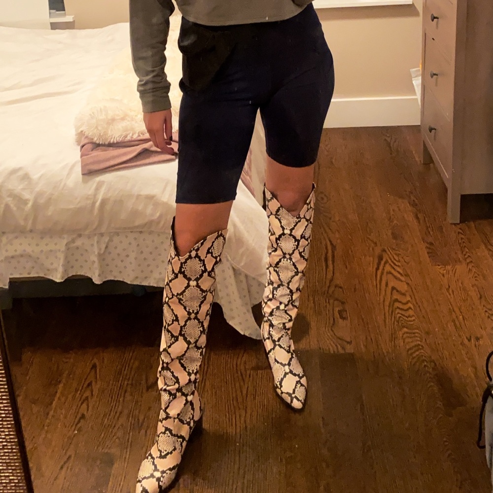 Tall Snake Skin Boots - Gem